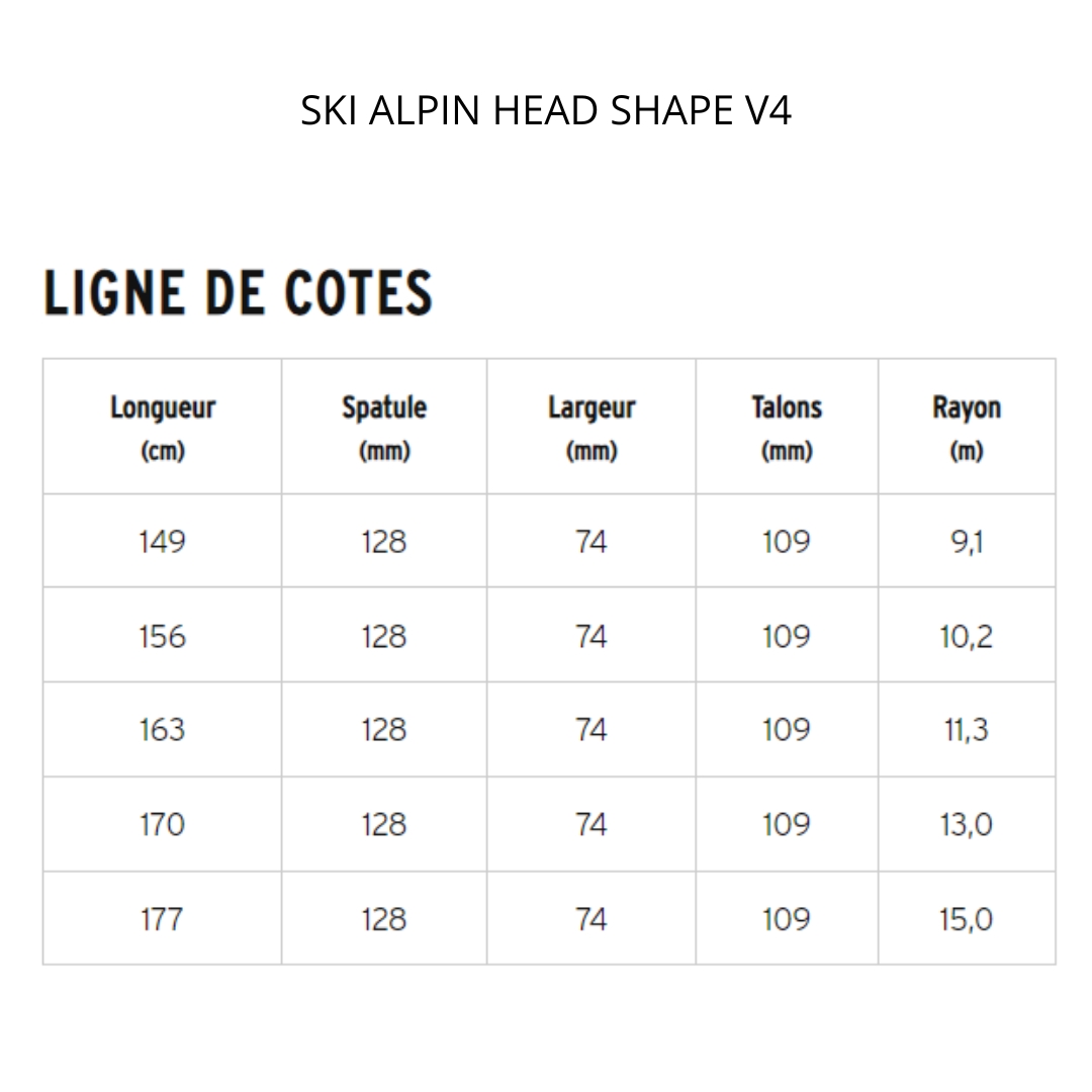 SKI ALPIN AVEC FIXATION HEAD SHAPE V4 POUR HOMME - Rhéal Pitre Sports